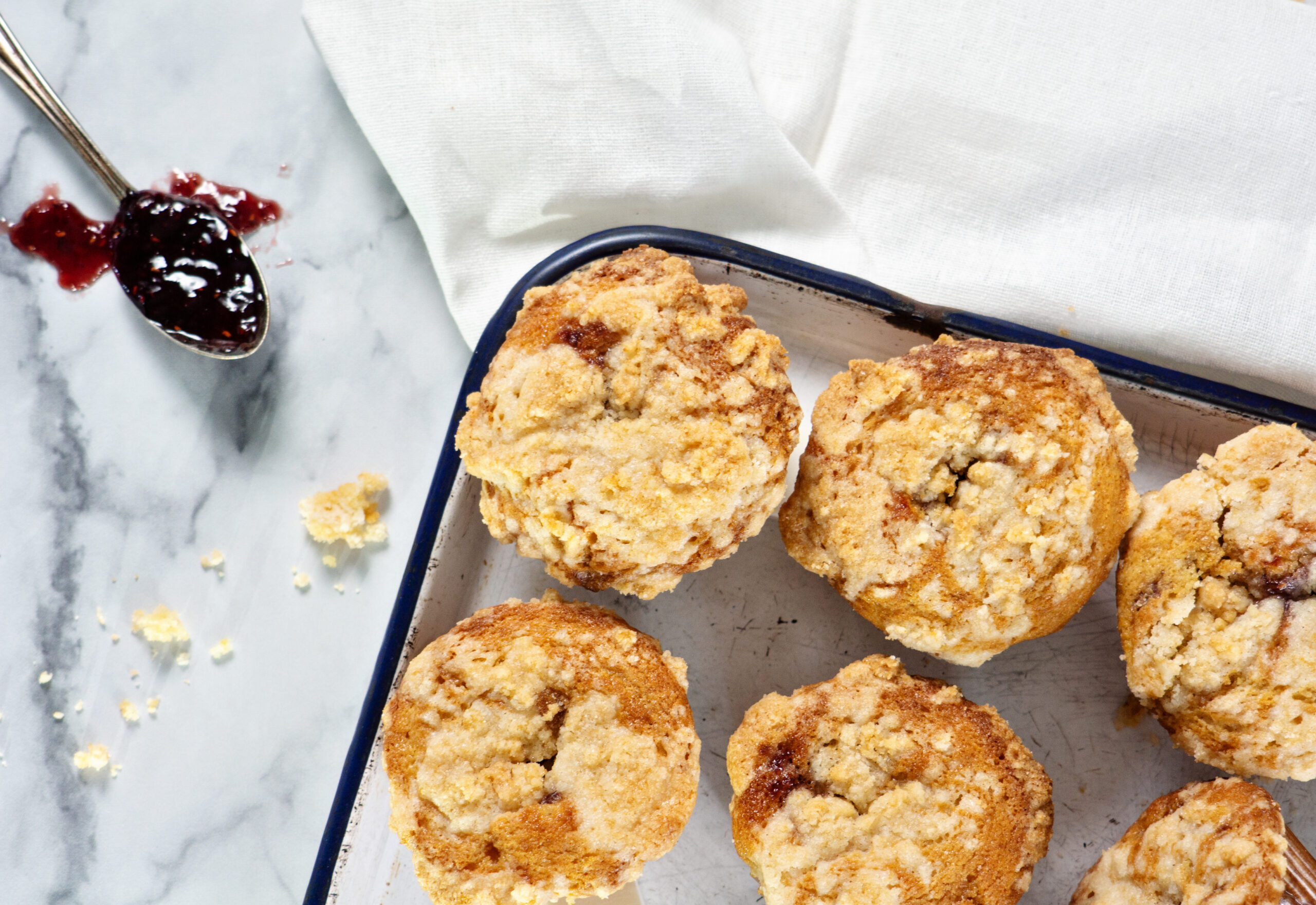 Jam Filled Raspberry Streusel Muffins - Global Bakes